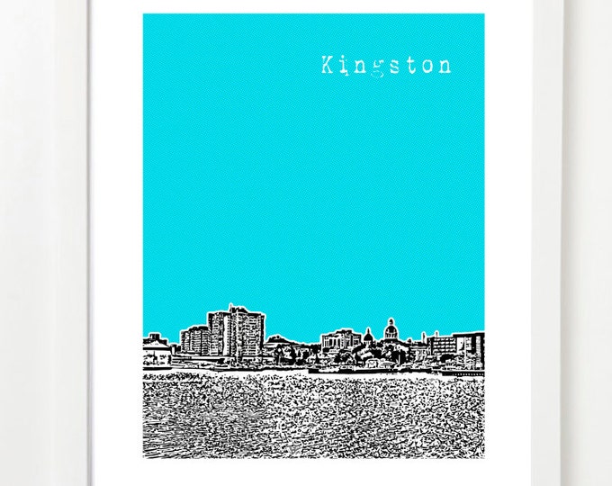 Kingston Jamaica City Skyline Series Poster Kingston Print Caribbean - Etsy