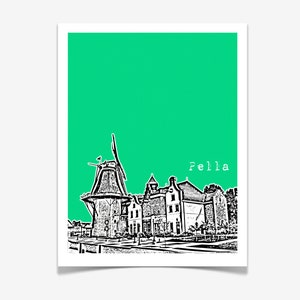 Pella Iowa Skyline Poster Pella Art Print Pella Iowa - Etsy