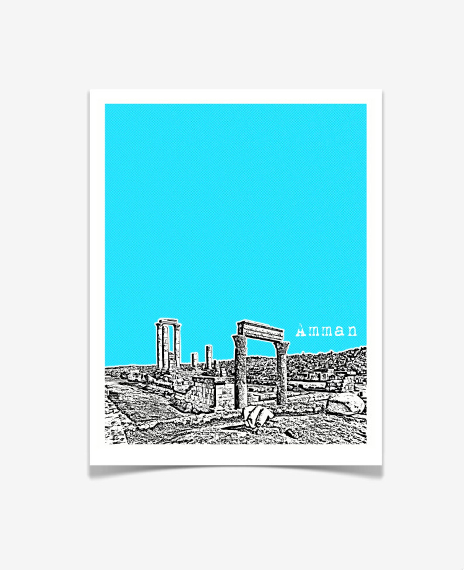 Amman Jordan Poster Amman City Skyline Series Art Print | Etsy