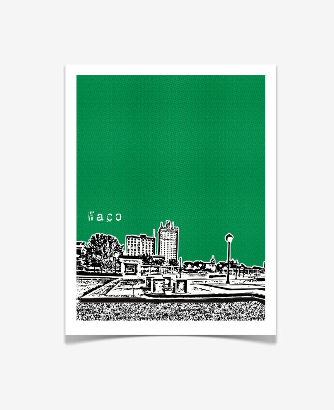 Skyline Poster Waco Texas Art Print unique Nursery Decor - Etsy