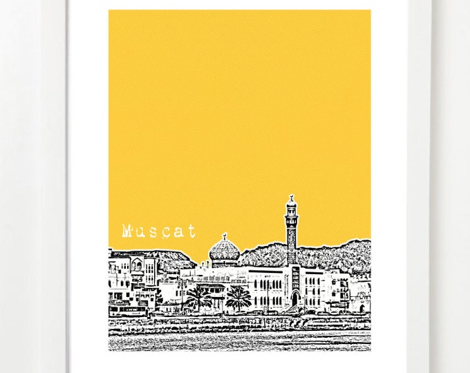 Muscat Oman Poster Muscat City Skyline Series Art Print - Etsy