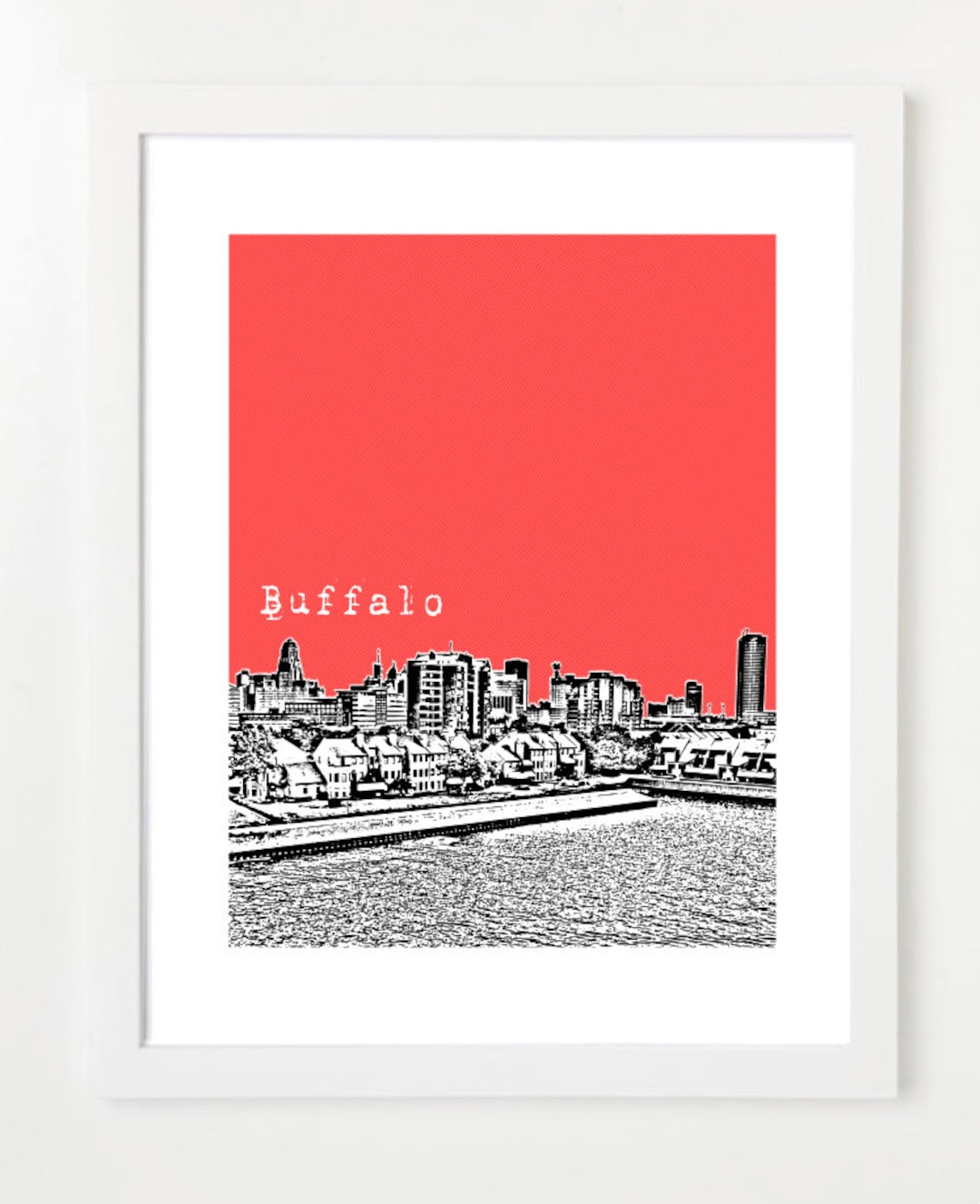 Buffalo Skyline Poster Buffalo New York Art Print Buffalo - Etsy