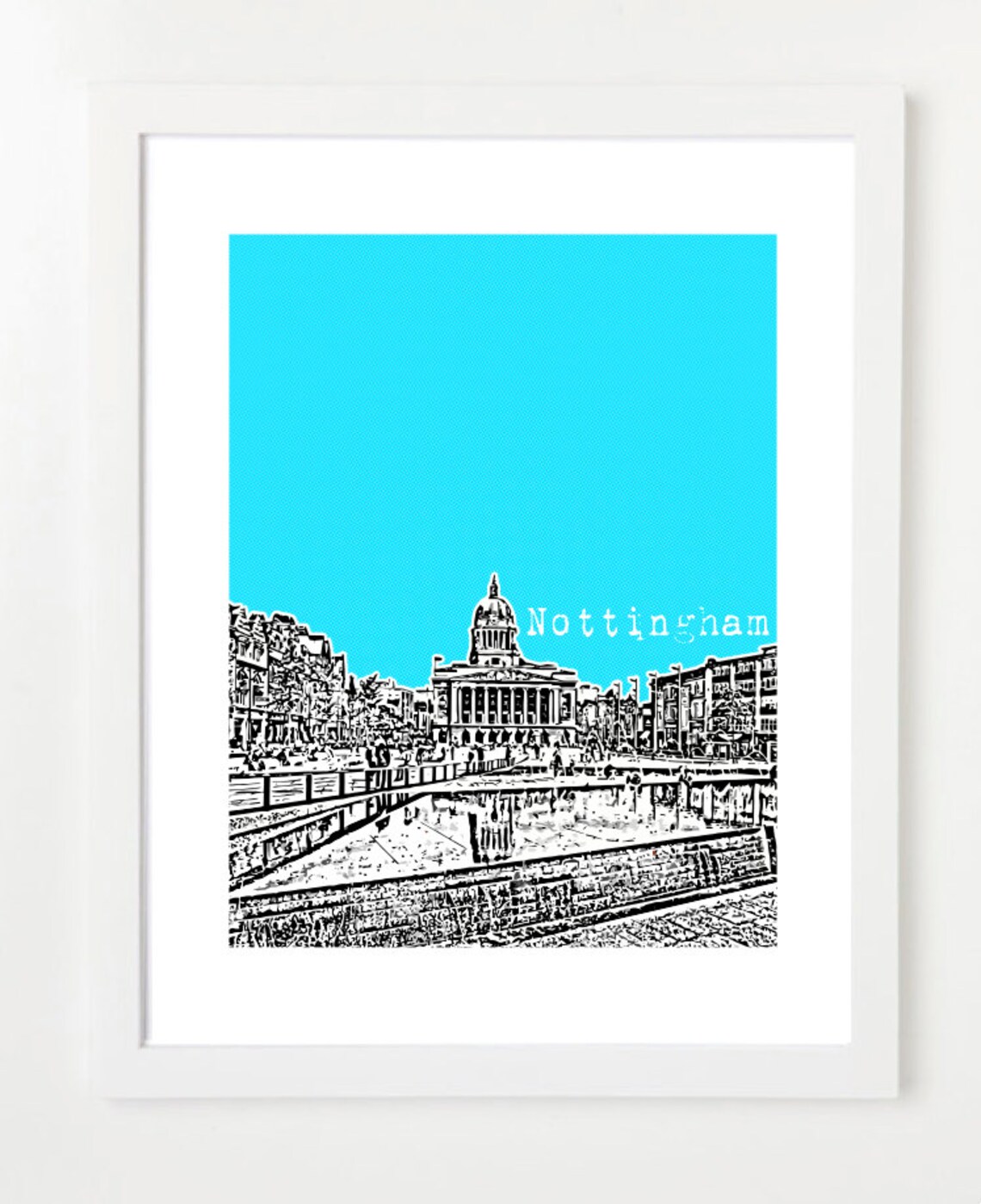 Nottingham England Poster Nottingham City Skyline Series - Etsy UK