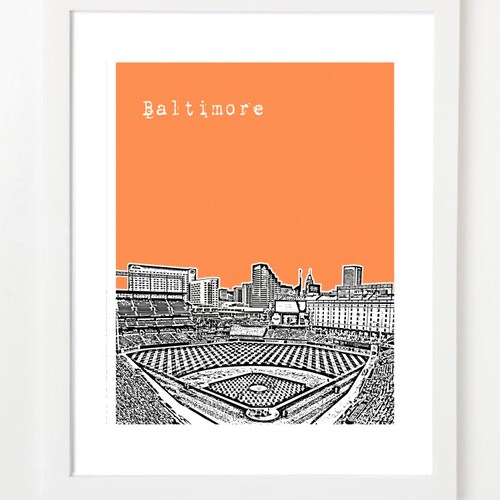 Baltimore Skyline Poster Maryland City Skyline Series Art - Etsy