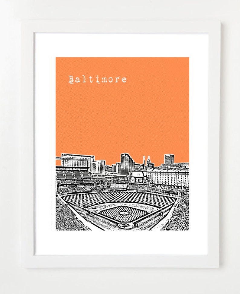 Baltimore Skyline Poster Maryland City Skyline Series Art - Etsy