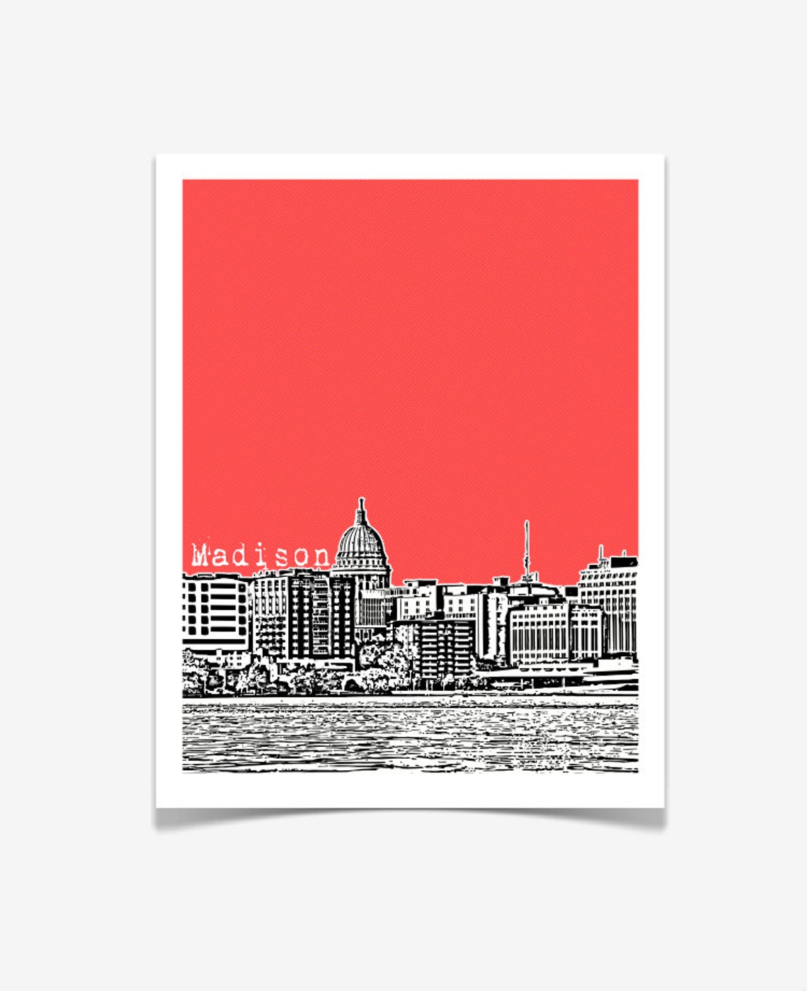 Madison Wisconsin Skyline Madison City Skyline Art Print - Etsy