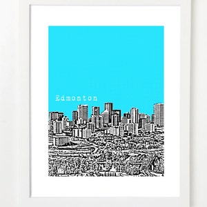 Edmonton Skyline Poster Edmonton City Skyline Art Print Edmonton ...