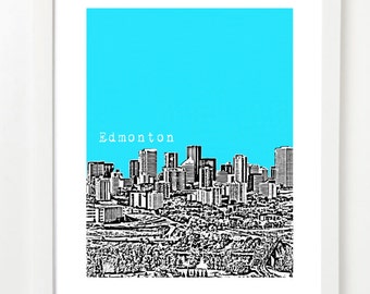 Edmonton Skyline Poster Edmonton City Skyline Art Print - Etsy Canada