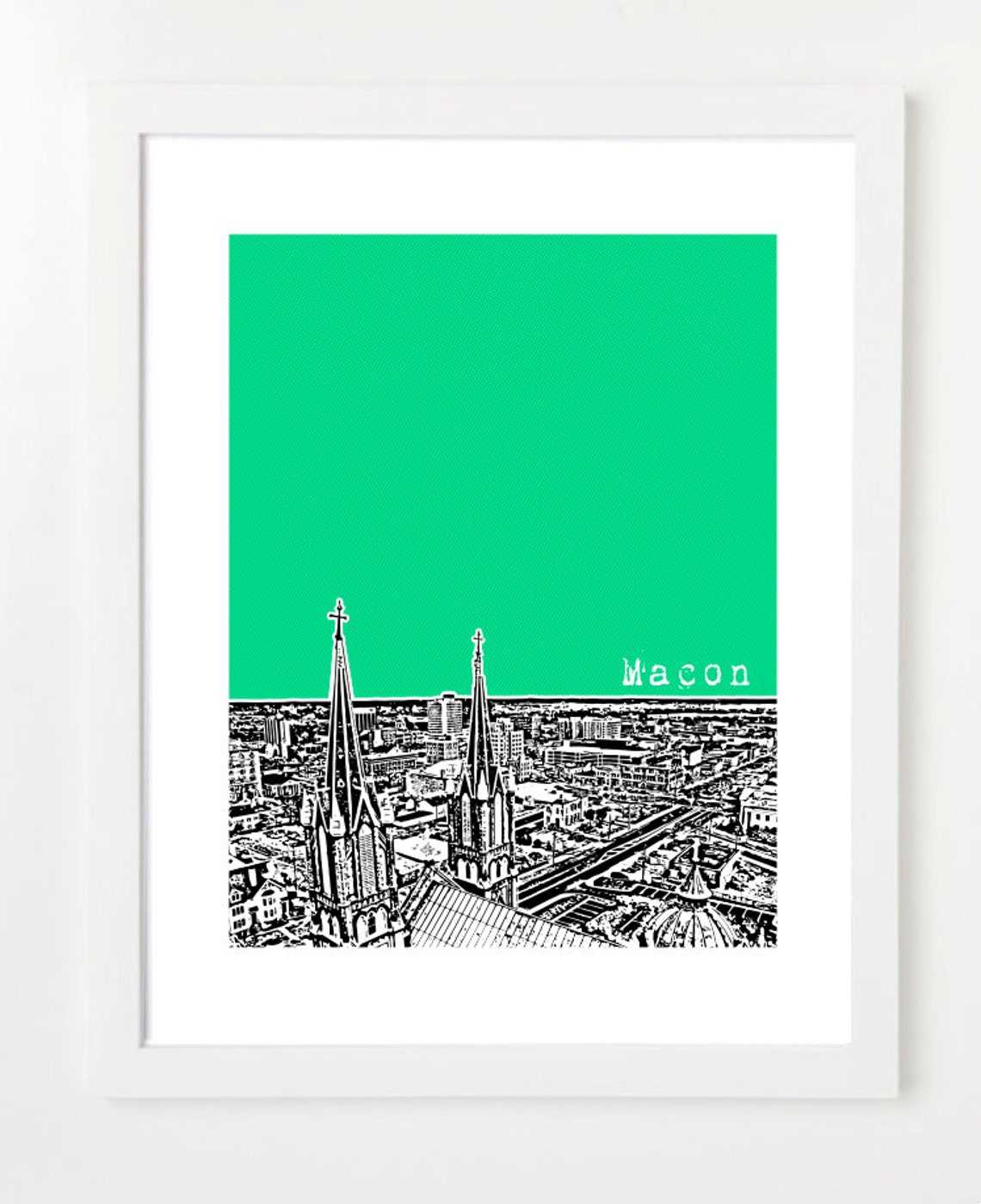 Macon Georgia Skyline Poster Macon City Skyline Series Art - Etsy