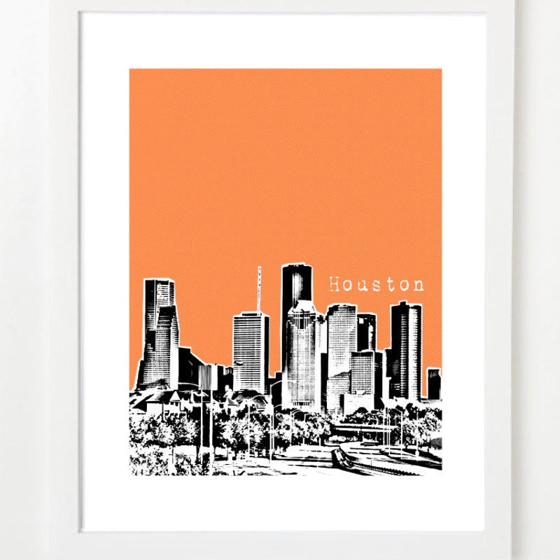 Houston Skyline Painting - Etsy