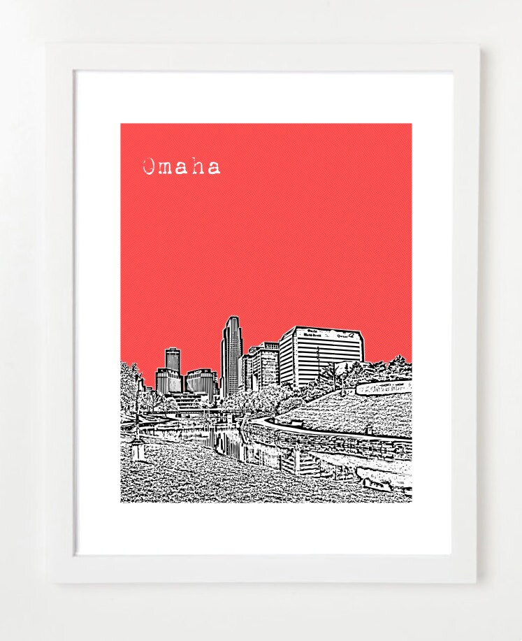 Omaha Art Print Omaha Nebraska Skyline Poster Digital - Etsy