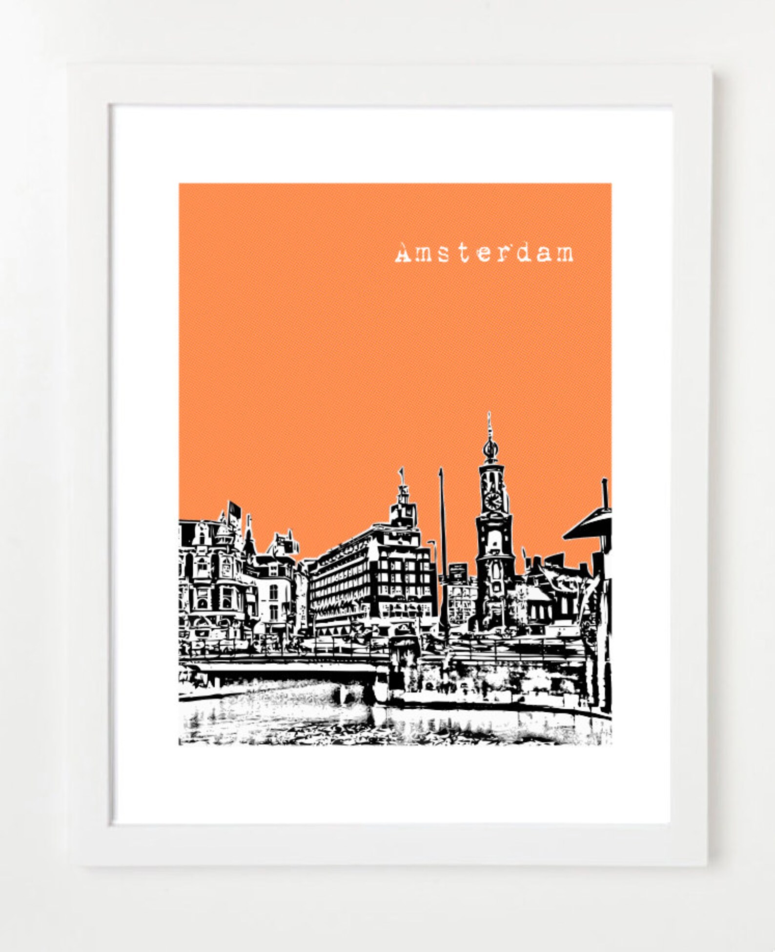 Amsterdam Poster Amsterdam Netherlands City Skyline Art - Etsy