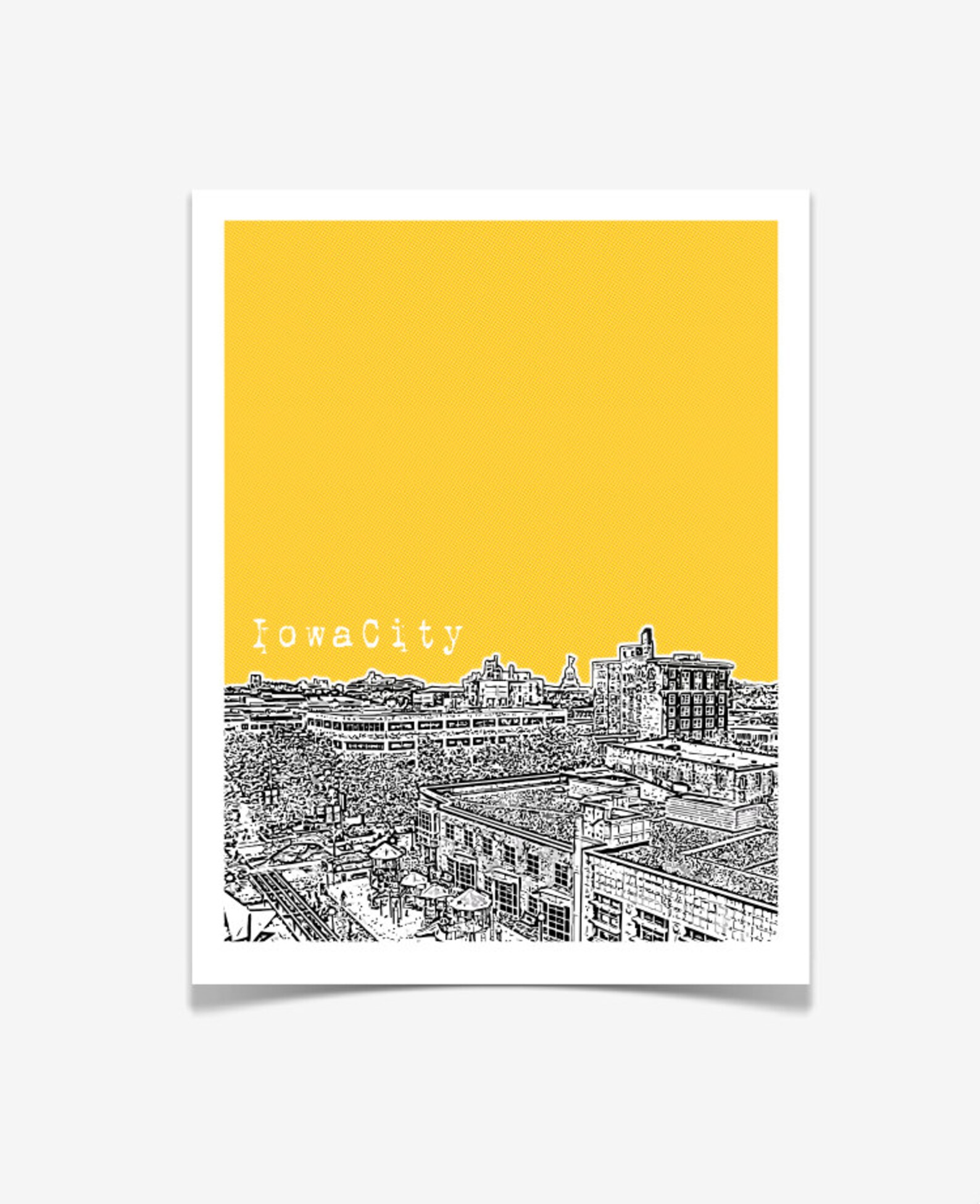 Iowa City Iowa Art Print Skyline Poster Iowa City Poster - Etsy