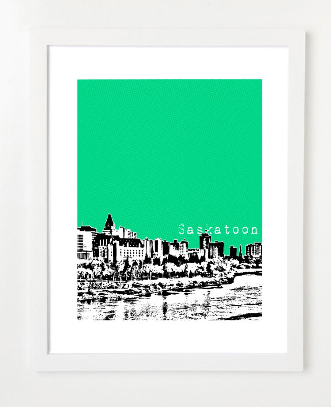 Saskatoon Poster Saskatoon City Skyline Art Print Saskatoon ...