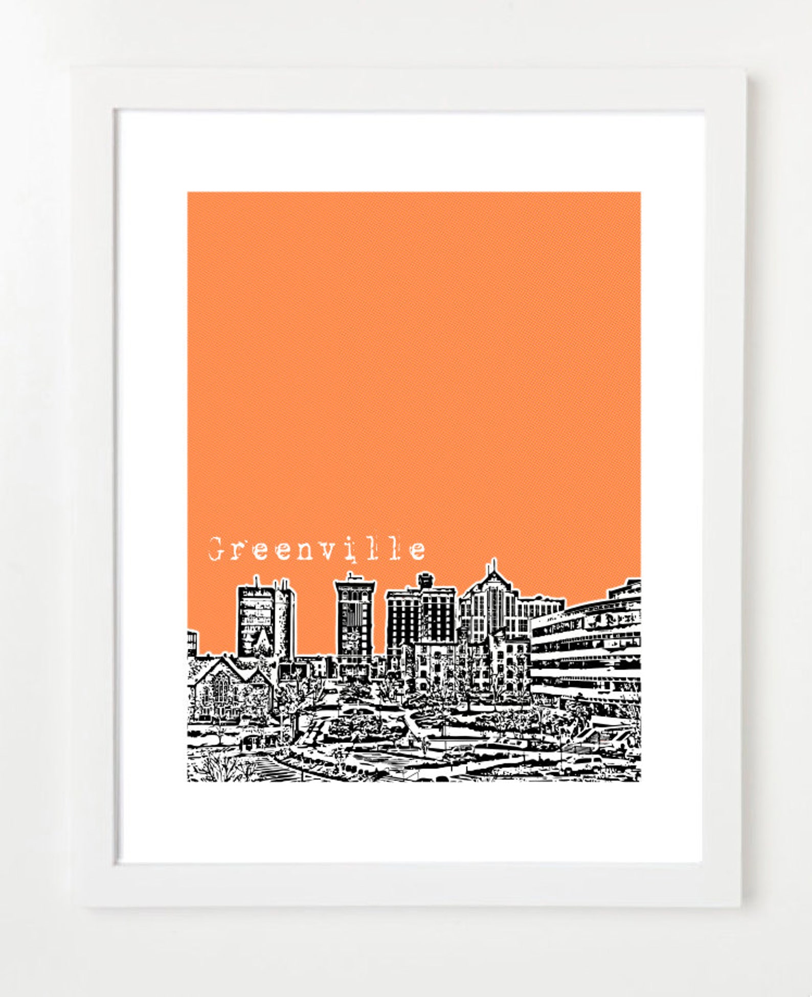 Greenville South Carolina Poster City Skyline Art Print | Etsy