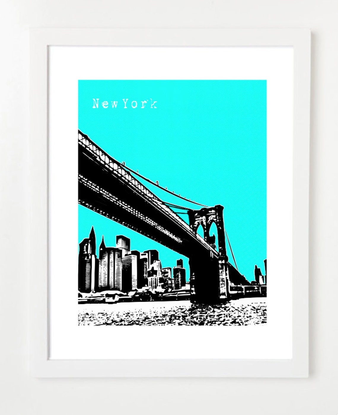 Brooklyn Bridge Art City Skyline Poster New York City | Etsy