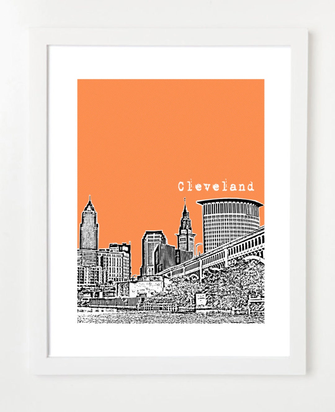 Cleveland Skyline Poster Cleveland Art Print Cleveland Ohio City Poster ...