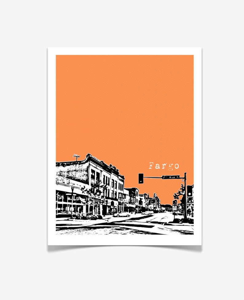 Fargo Print Fargo City Skyline Poster North Dakota Art - Etsy