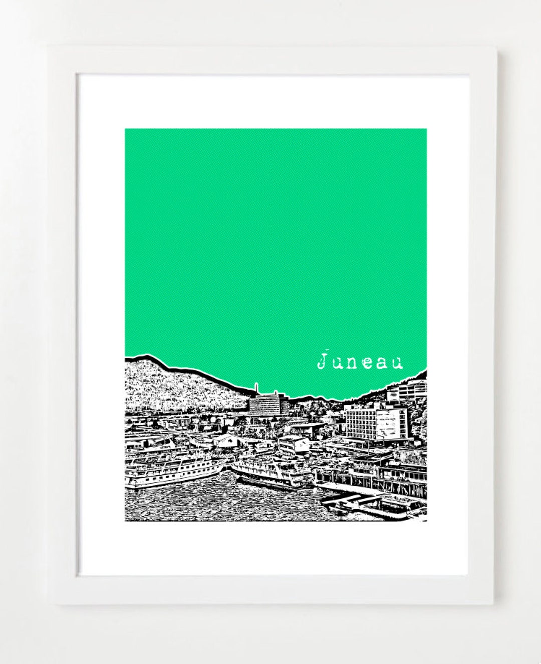 Juneau Skyline Poster City Art Print Juneau Alaska - Etsy