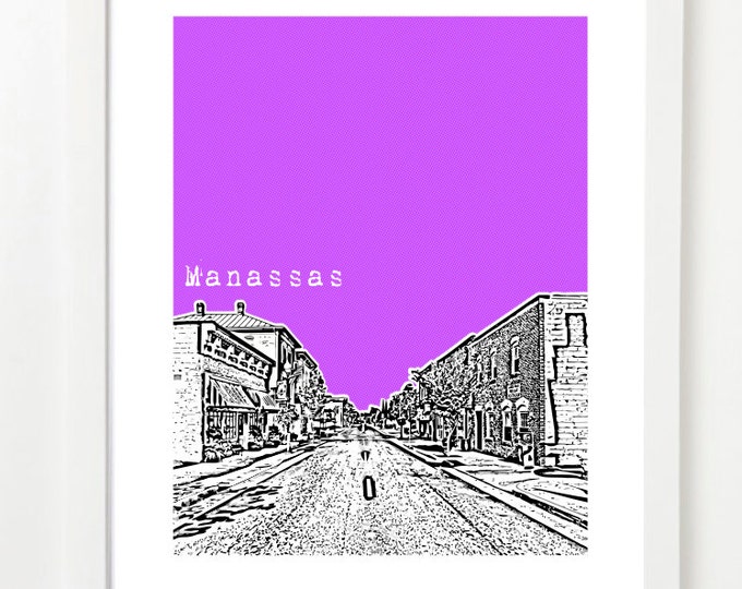 Manassas, Virginia Art Print City Skyline Series Poster Moving Gift ...