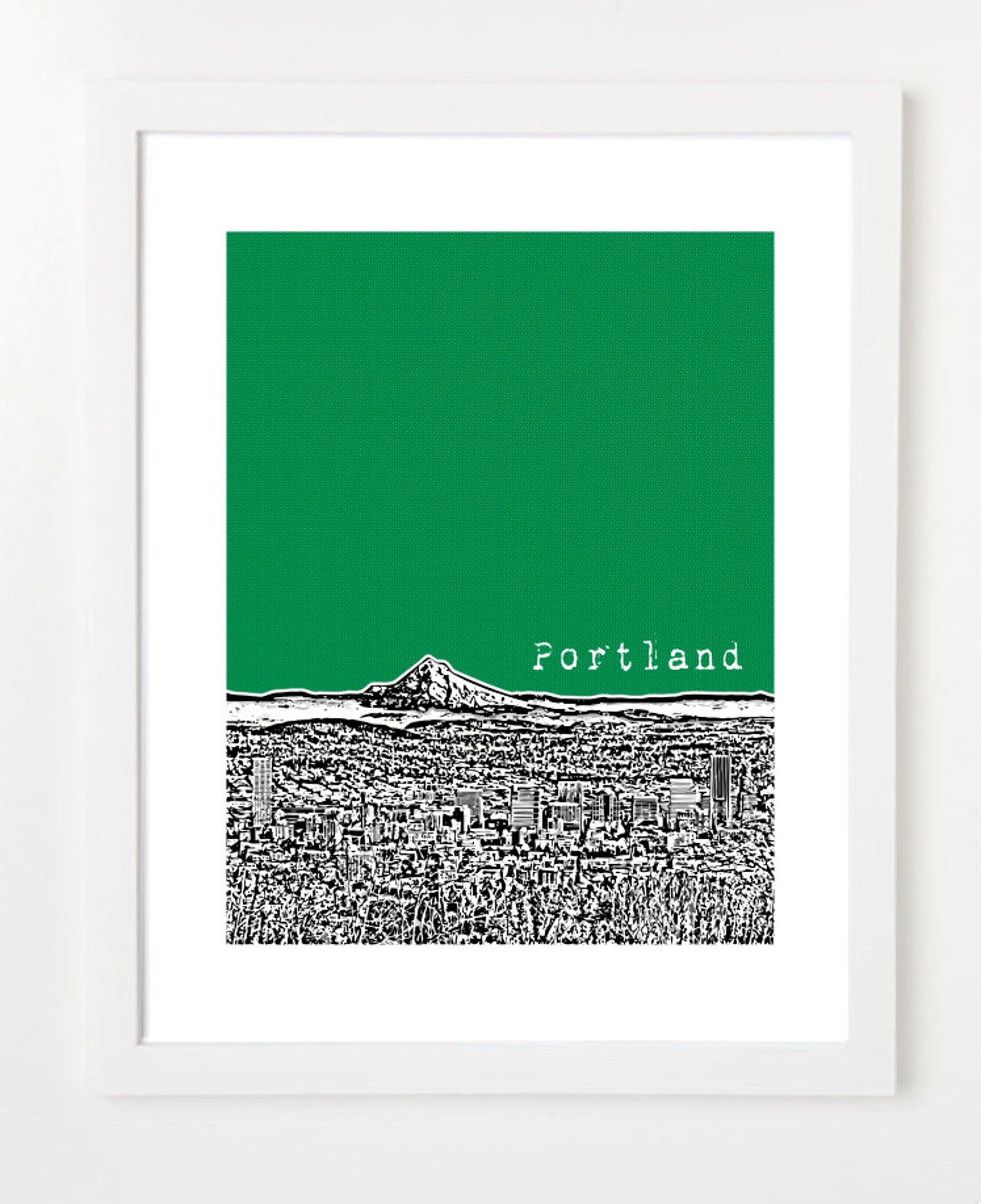 Portland Art Print Portland City Skyline Portland Oregon | Etsy