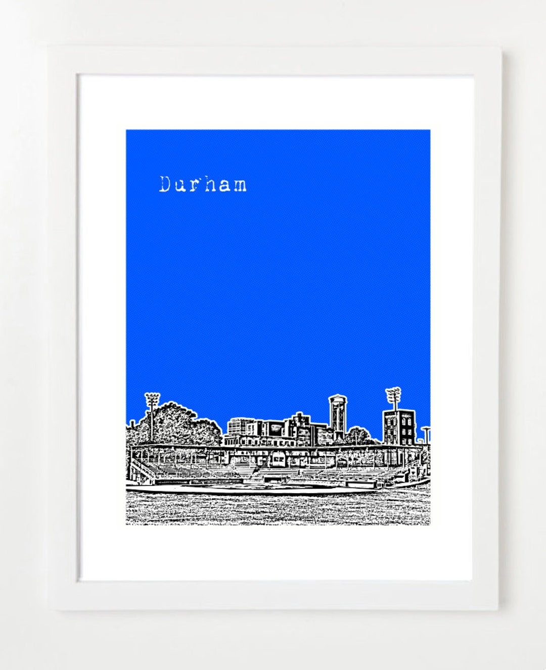Durham Skyline Poster Durham North Carolina Art Print VERSION 2 - Etsy