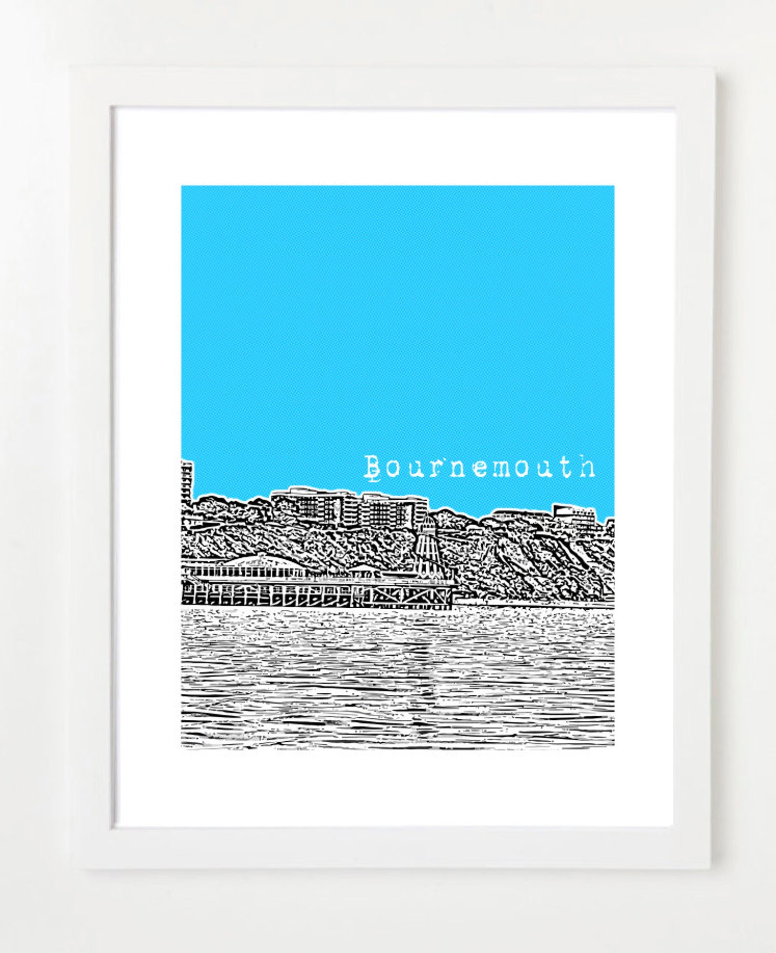 Bournemouth England Poster Bournemouth City Skyline Series - Etsy