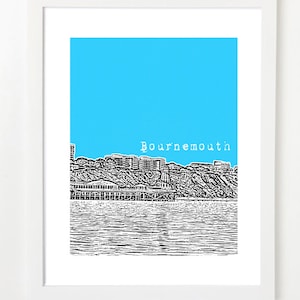 Bournemouth, England Poster Bournemouth City Skyline Series Art Print ...