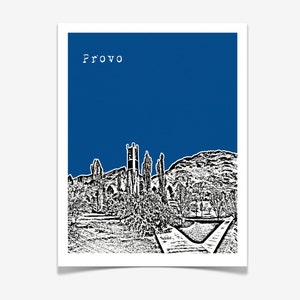 Provo Utah Poster Provo City Skyline Art Print Provo Wedding Gift - Etsy
