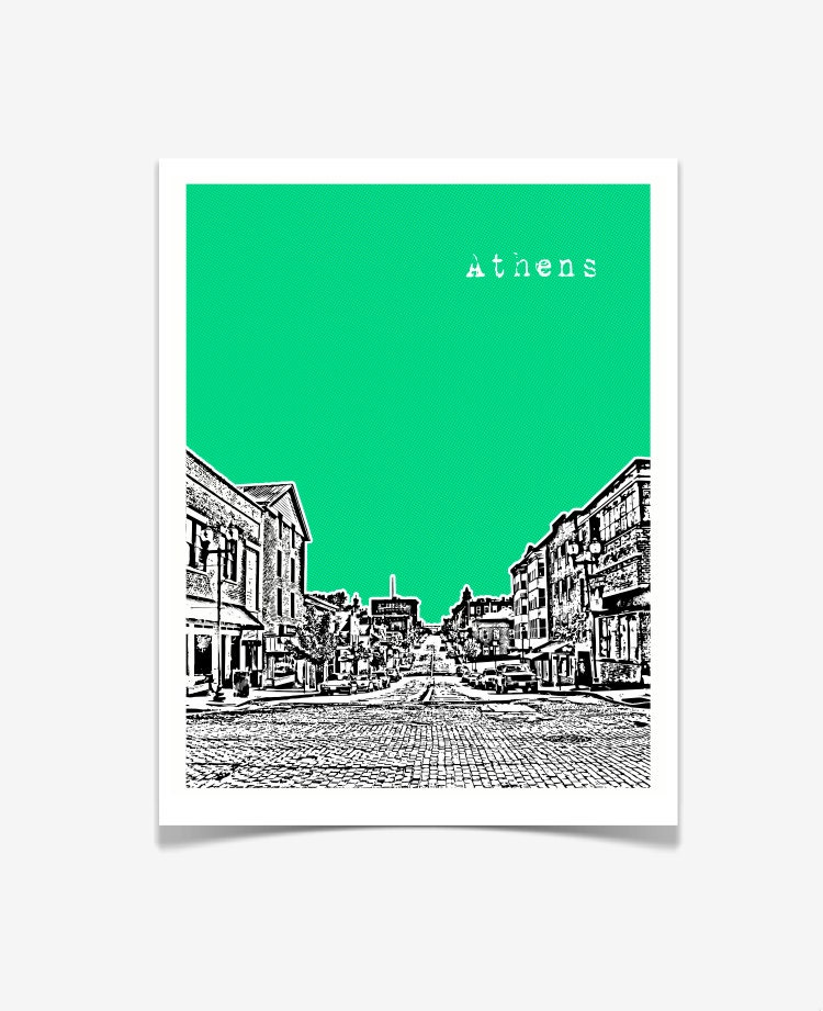 Athens Ohio Art Print Athens OH Poster Athens Ohio Skyline - Etsy