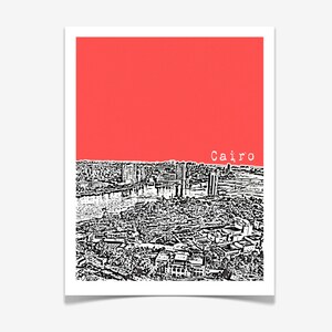 Cairo Skyline Art Print Cairo Egypt City Skyline Poster Cairo Art - Etsy