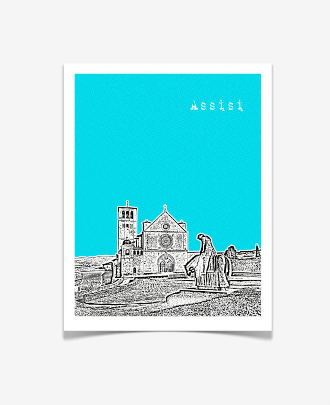 Assisi Italy Poster Assisi City Skyline Series Art Print Etsy