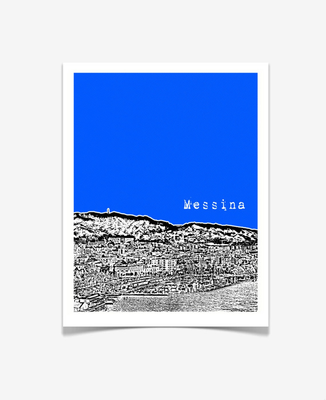 Messina Sicily Messina City Skyline Art Print Messina | Etsy