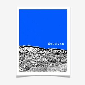 Messina Sicily Messina City Skyline Art Print Messina Poster Messina ...