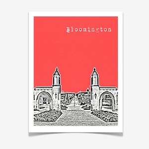 Bloomington Art Poster Bloomington City State Skyline Art - Etsy
