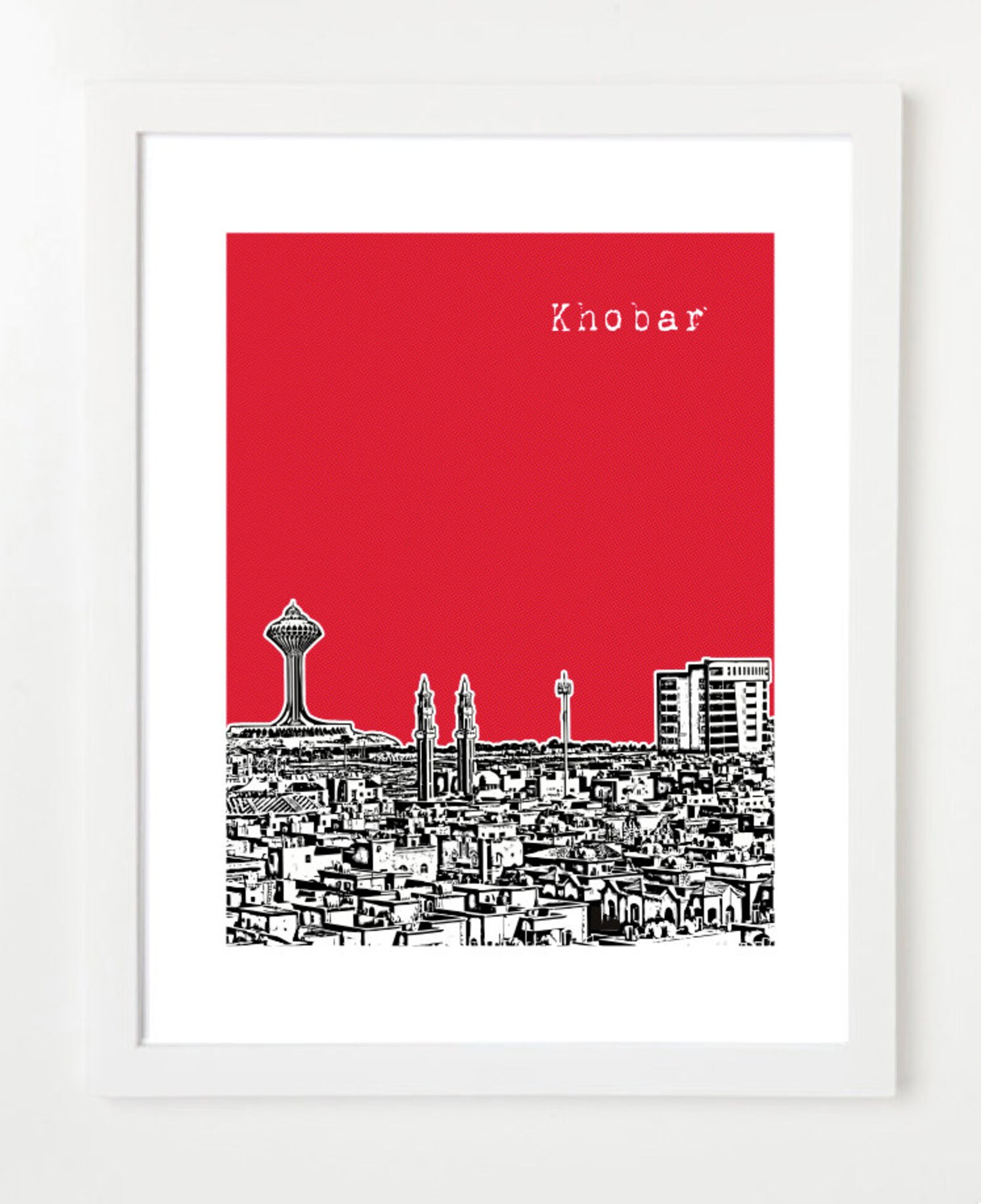 Khobar Skyline Art Print Saudi Arabia City Skyline Poster | Etsy