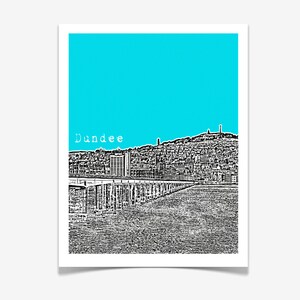 Dundee, Scotland Art Print Dundee City Skyline Poster Scotland Travel ...