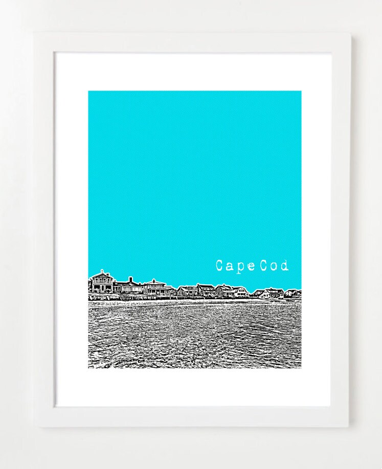 Cape Cod Skyline Poster The Cape Cape Cod City Art Print | Etsy