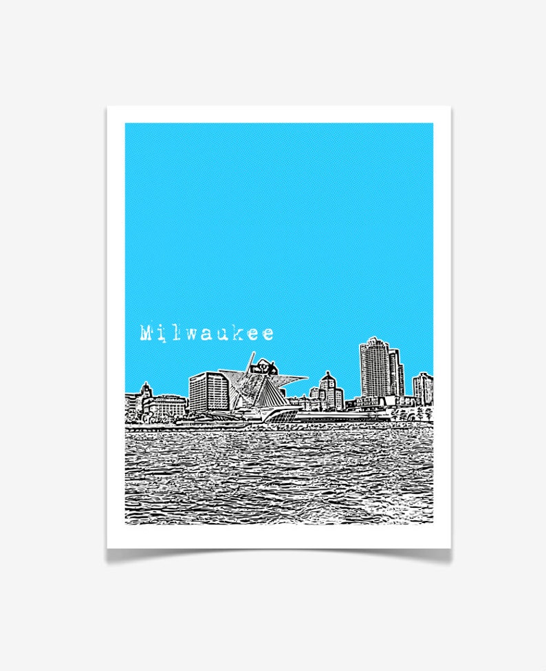 Milwaukee Art Print Milwaukee Skyline Poster Milwaukee WI | Etsy