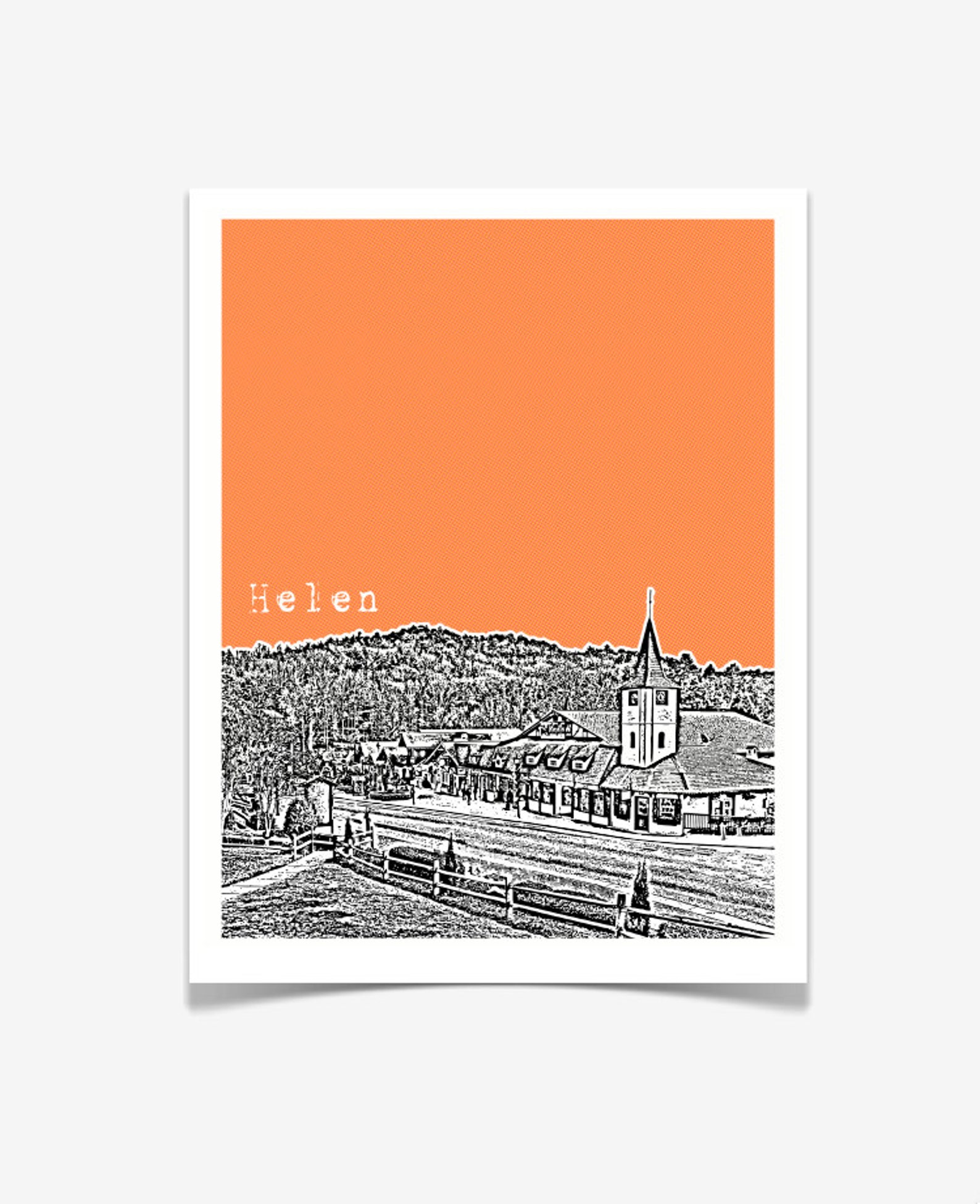 Helen Georgia Art Print Helen Georgia Skyline Poster Gift | Etsy