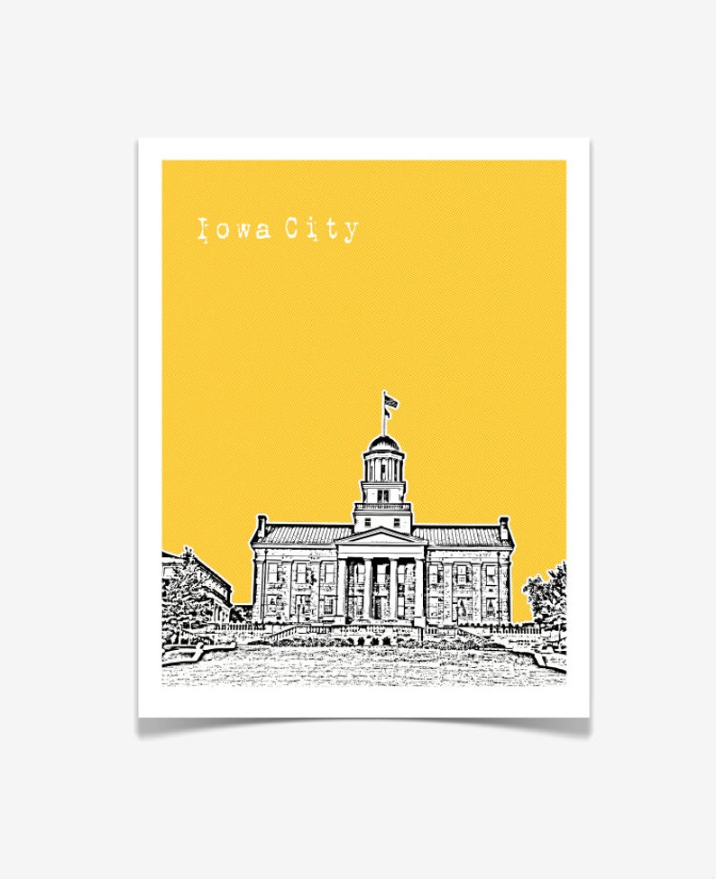 Iowa City Art Capitol Building Iowa City Skyline Series | Etsy