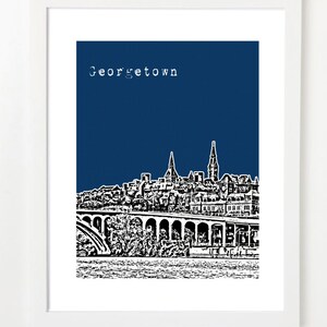 Georgetown Art Print Washington, DC City Skyline Poster Georgetown - Etsy