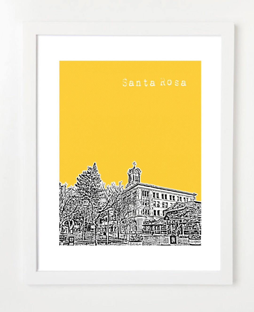 Santa Rosa California Poster Santa Rosa City Skyline Series - Etsy