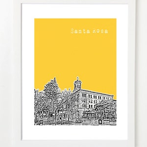 Santa Rosa California Poster Santa Rosa City Skyline Series - Etsy