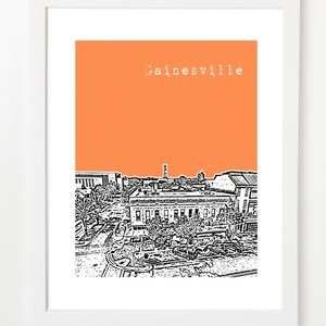 Gainesville Poster Gainesville Florida City Skyline Art - Etsy