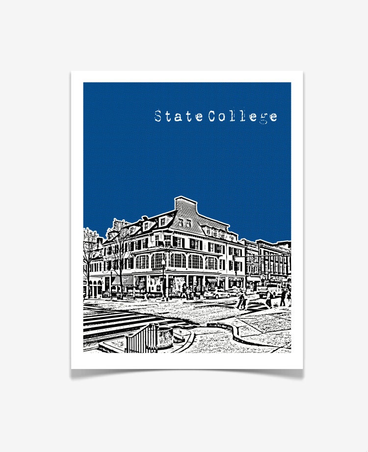 State College Art Print State College Pennsylvania City - Etsy