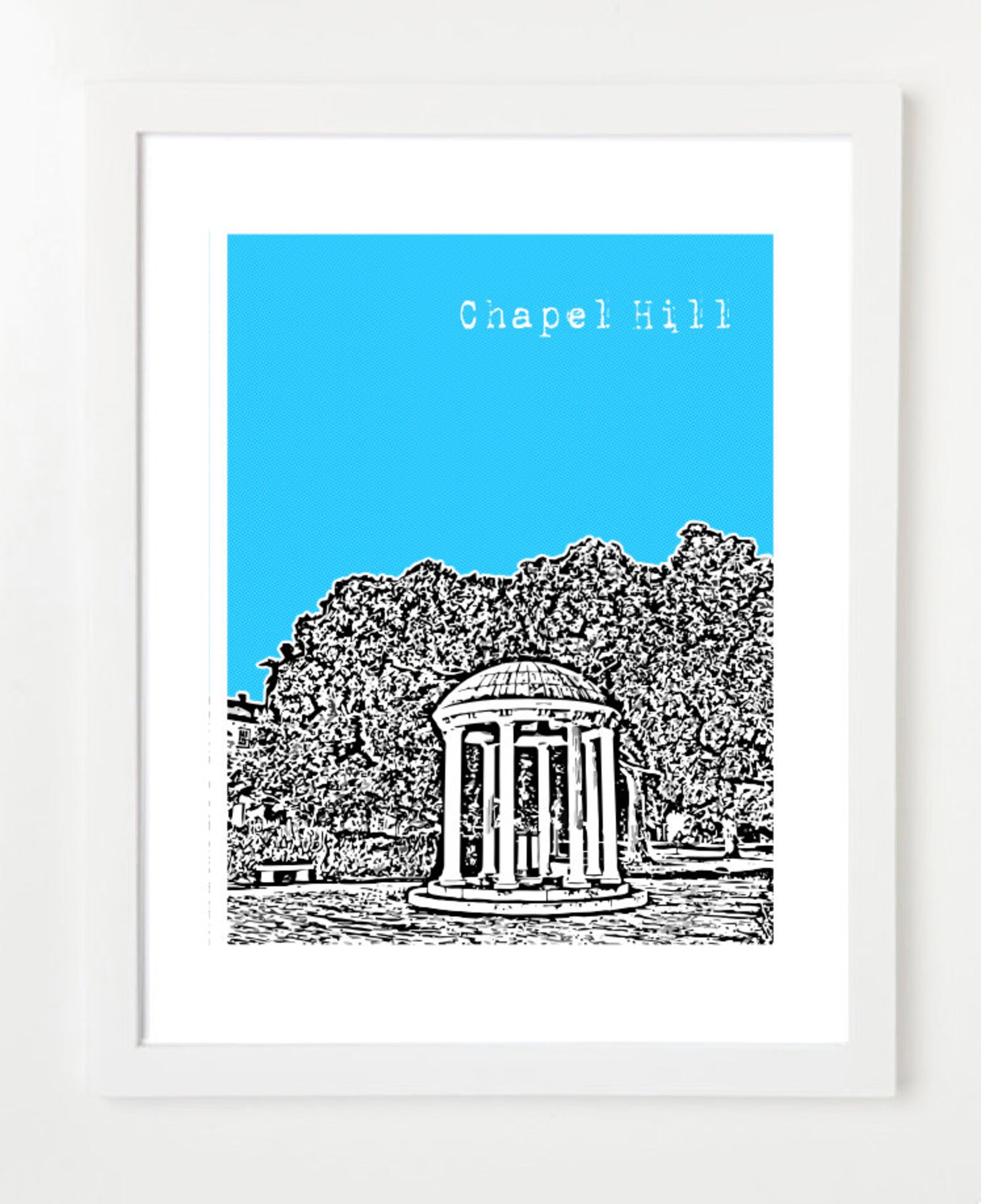 Chapel Hill North Carolina Poster Chapel Hill Wedding Gift - Etsy
