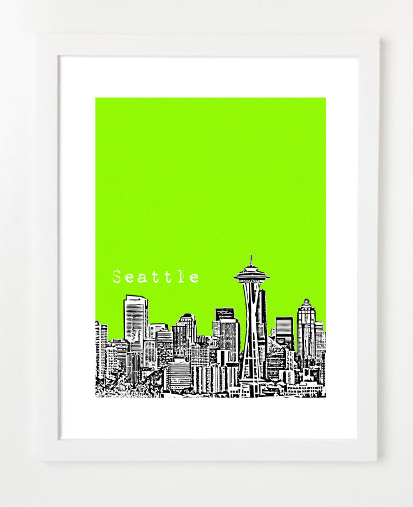 Seattle Seattle Poster City Skyline Art Print Seattle | Etsy