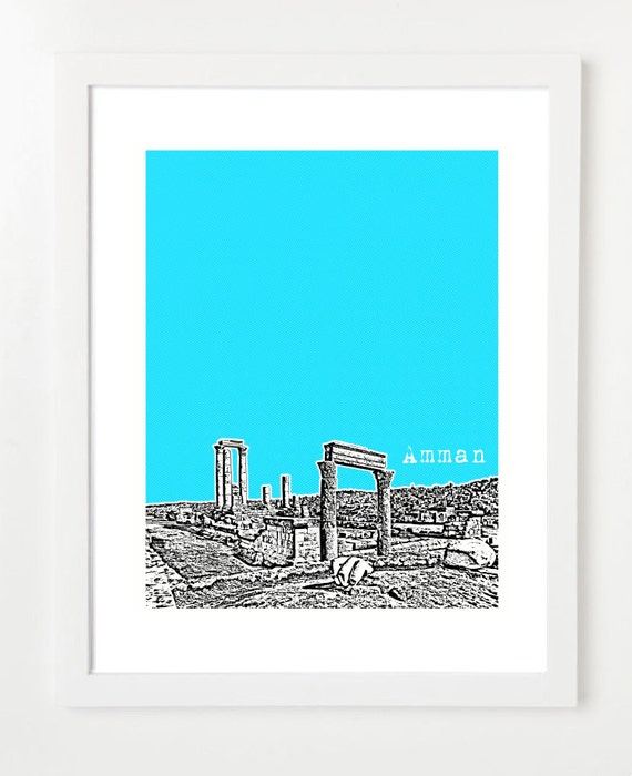 Amman Jordan Poster Amman City Skyline Series Art Print | Etsy