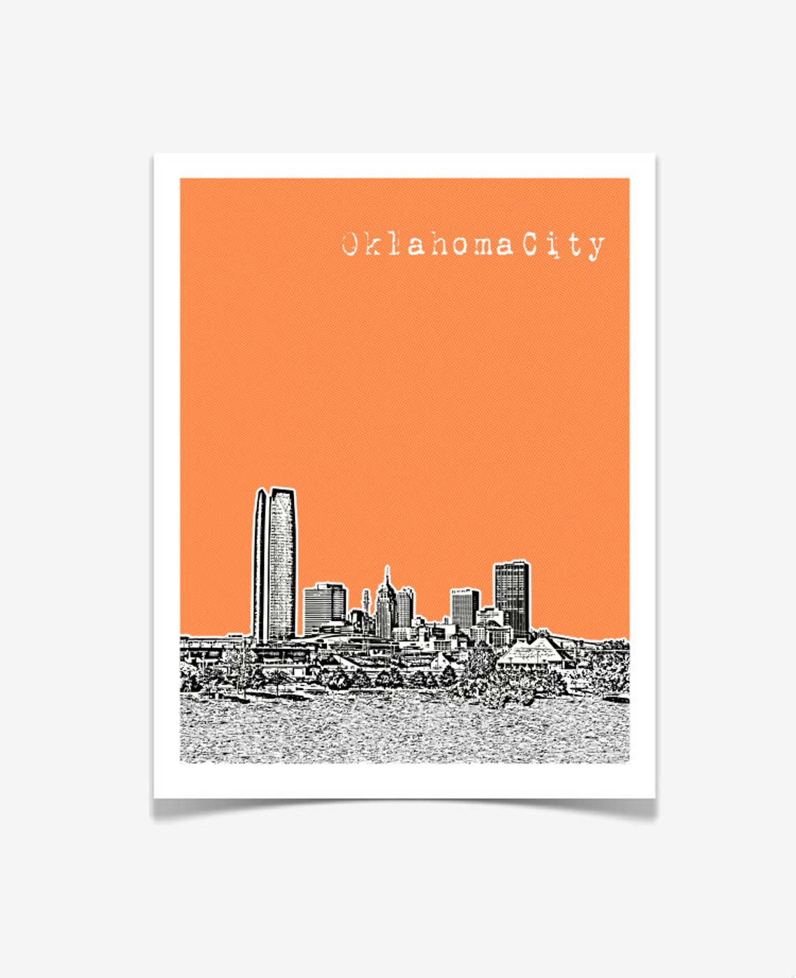 Oklahoma City Art Oklahoma City Skyline Print Art Poster | Etsy